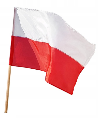 Zestaw Flaga Polski na drzewcu + uchwyt na ścianę ocynk Flagi Polski